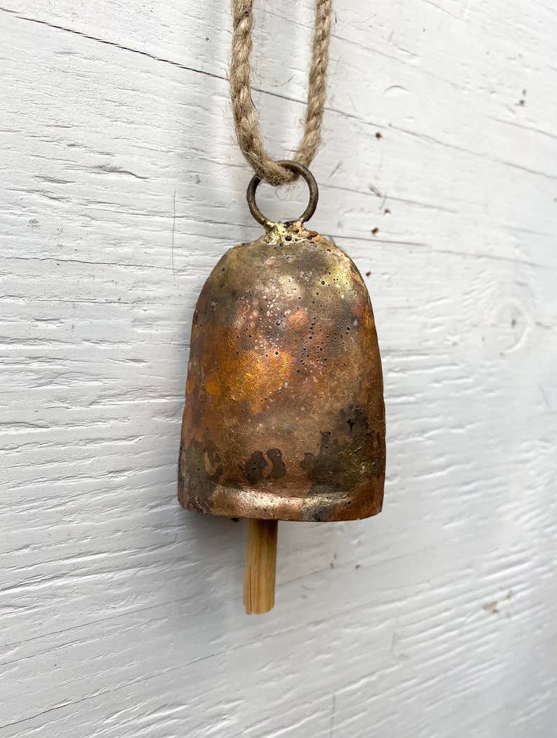 Hat Bell Rustic Gold Rough Hewn Bell With Wooden Clapper - Etsy