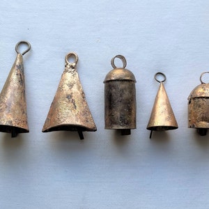 BARN BELLS in Small Sizes- 5 Distinctive Golden Rustic Bells - Full of ...