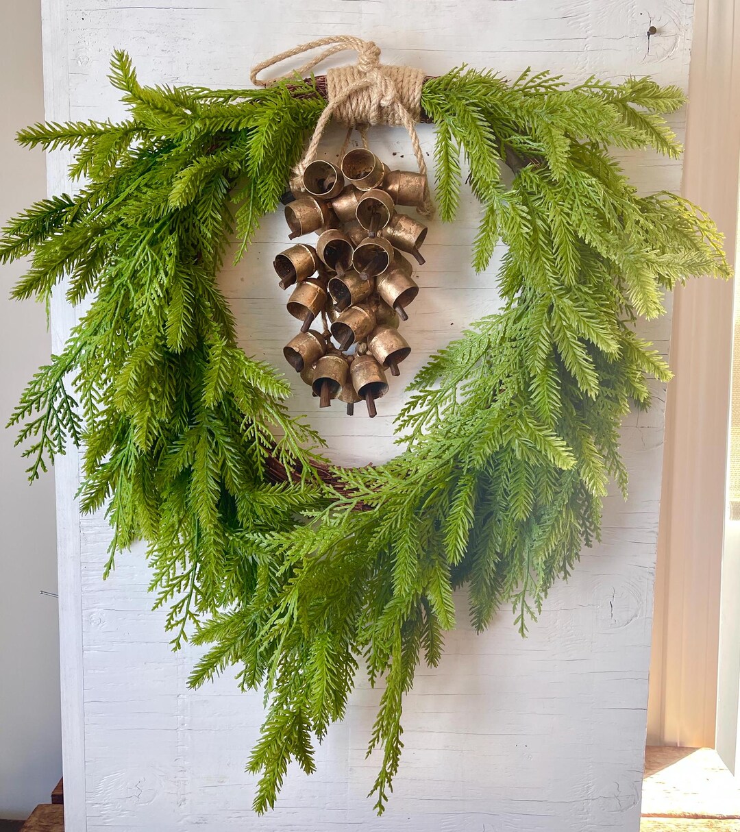 Nesting Bells-large Group of 30 Rustic Bells Clumped on Rope-discounted ...