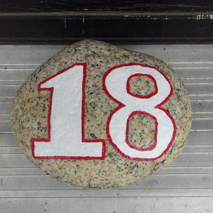 CUSTOM House Number-hand Painted on Rock-unique & One-of-a-kind ...
