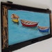 Finding Dory - Acrylic Painting of Three Dory Boats on Wood on Vintage ...