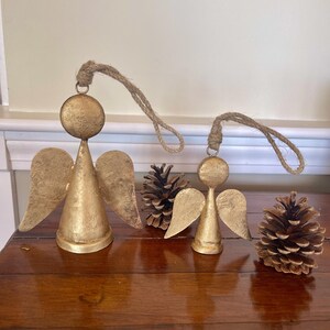 Guardian ANGEL BELLS in Rustic Gold - Stands on It's Own or Can Be Hung ...