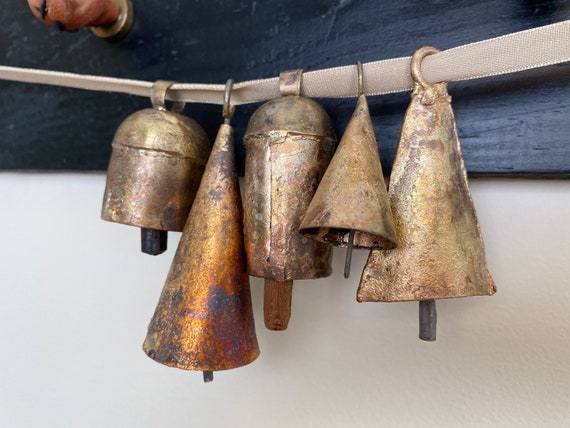 BARN BELLS in Small Sizes 5 Distinctive Golden Rustic Bells - Etsy