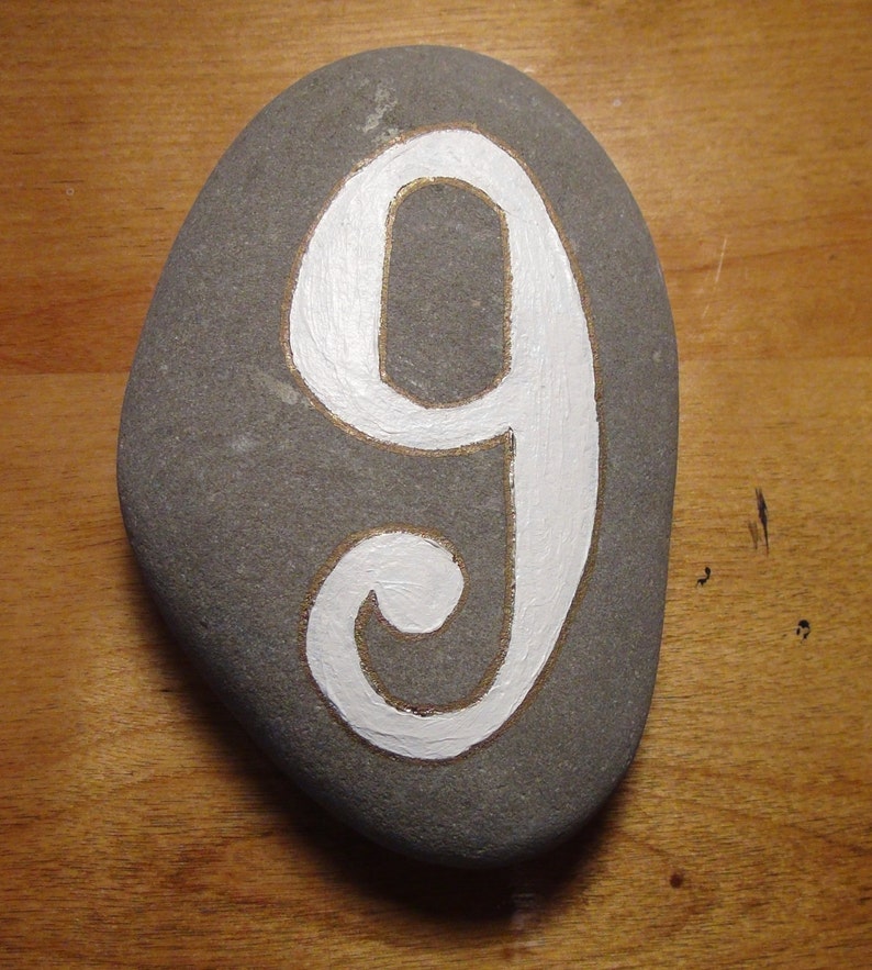 Hand Painted Numbered Rocks-Numbers Zero Thru Nine-On Smooth | Etsy