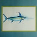 Swordfish Original Watercolor Painting Framed-unique Sea or Ocean Fish ...