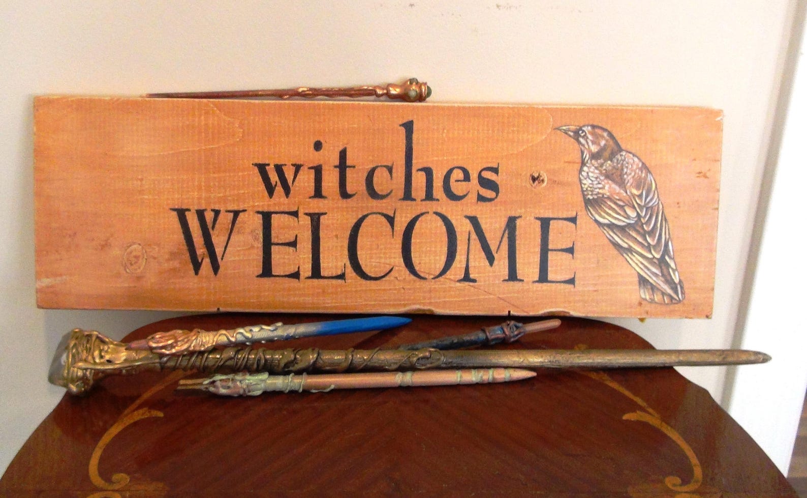 WITCHES WELCOME Sign-hand Painted Unique and Original-orange With Black ...