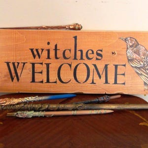 WITCHES WELCOME Sign-hand Painted Unique and Original-orange With Black ...