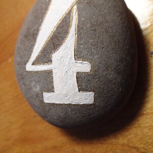 Hand Painted Numbered Rocks-numbers Zero Thru Nine-on Smooth Beach ...