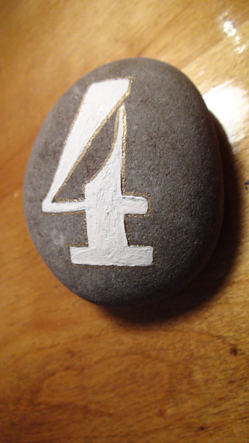 Hand Painted Numbered Rocks-numbers Zero Thru Nine-on Smooth | Etsy