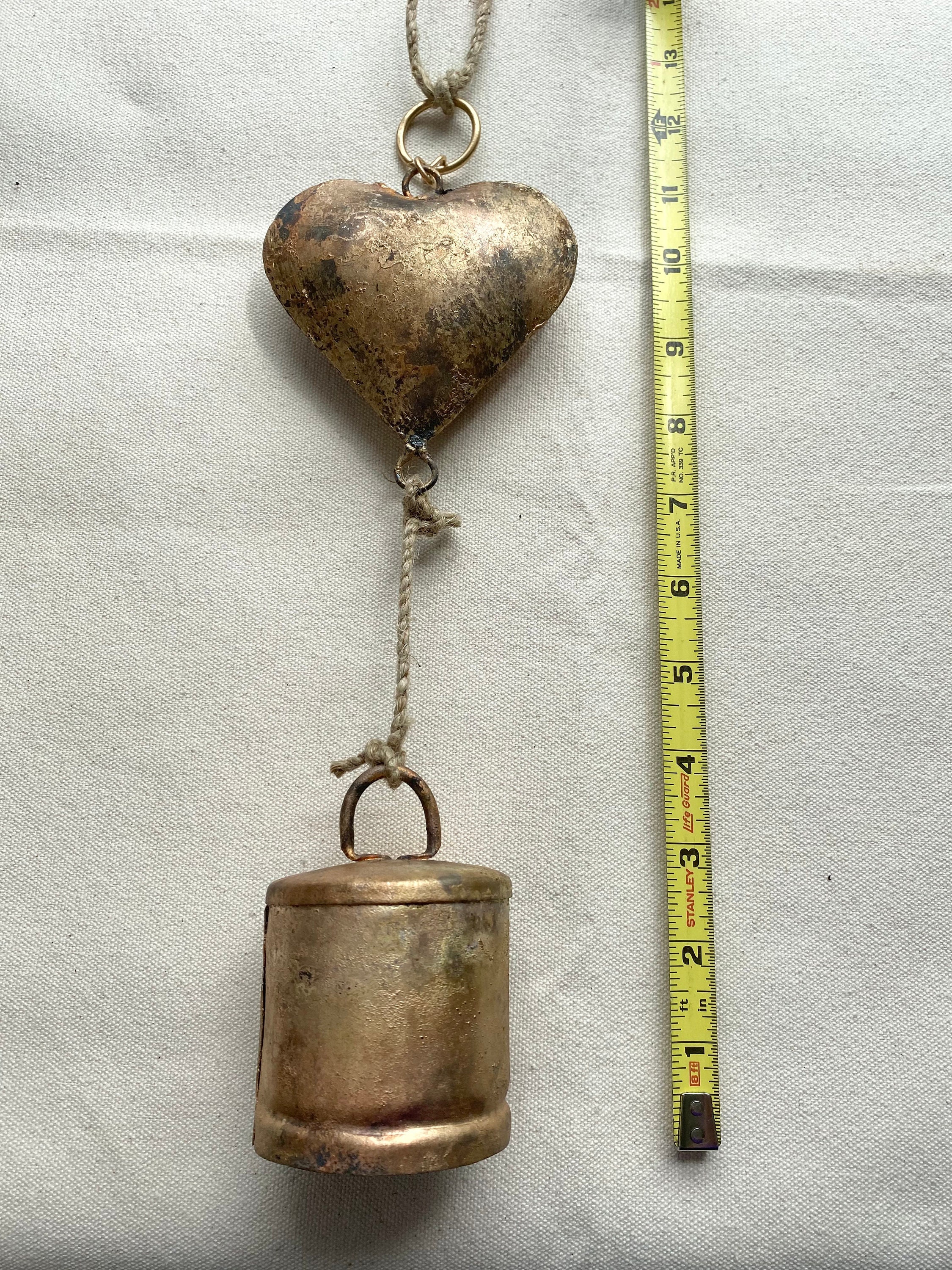 LOVE CHIMES-Wedding Bell and Heart Rustic Gold Decorations w/ | Etsy