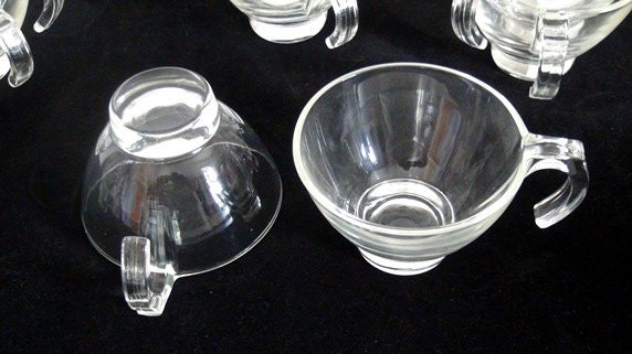 Set of Twenty-four Vintage Mid Century Modern Glass Cups With Handles ...