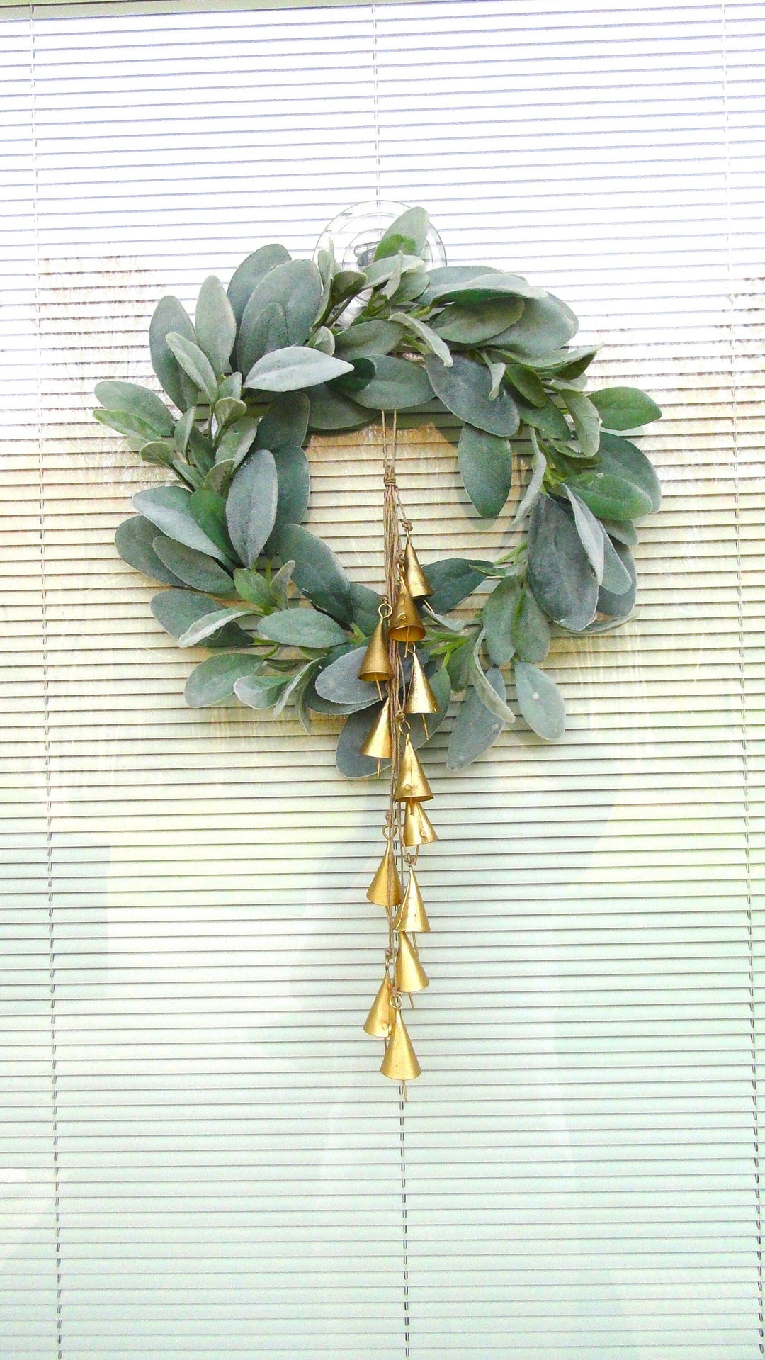 Cascade Bell Hanging-with 12 Golden Fairy Cone Bells Strung on Jute-add ...