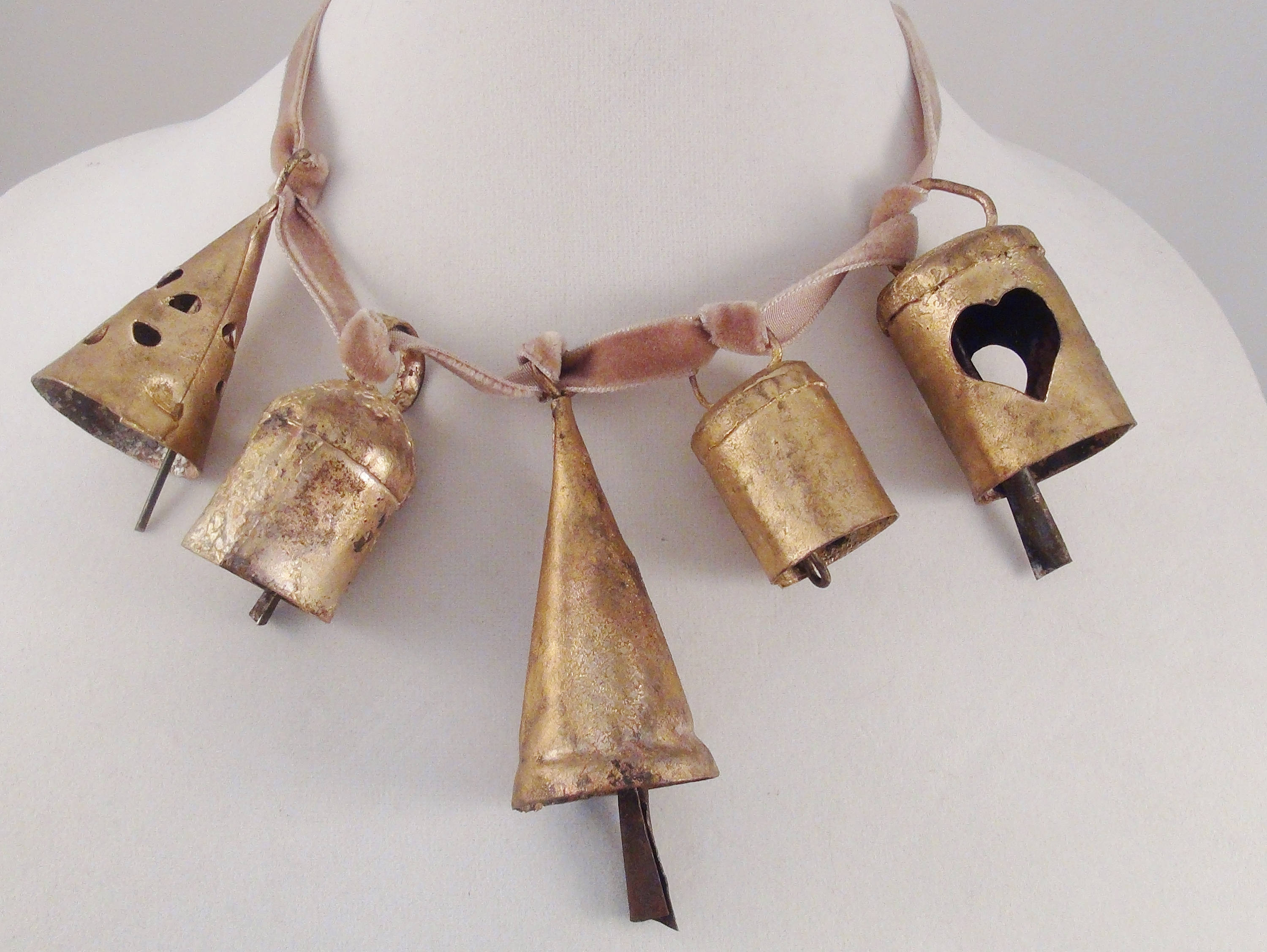 SPIRIT BELLS-5 Various Shapes in Gold-Recycled Iron Sheet | Etsy