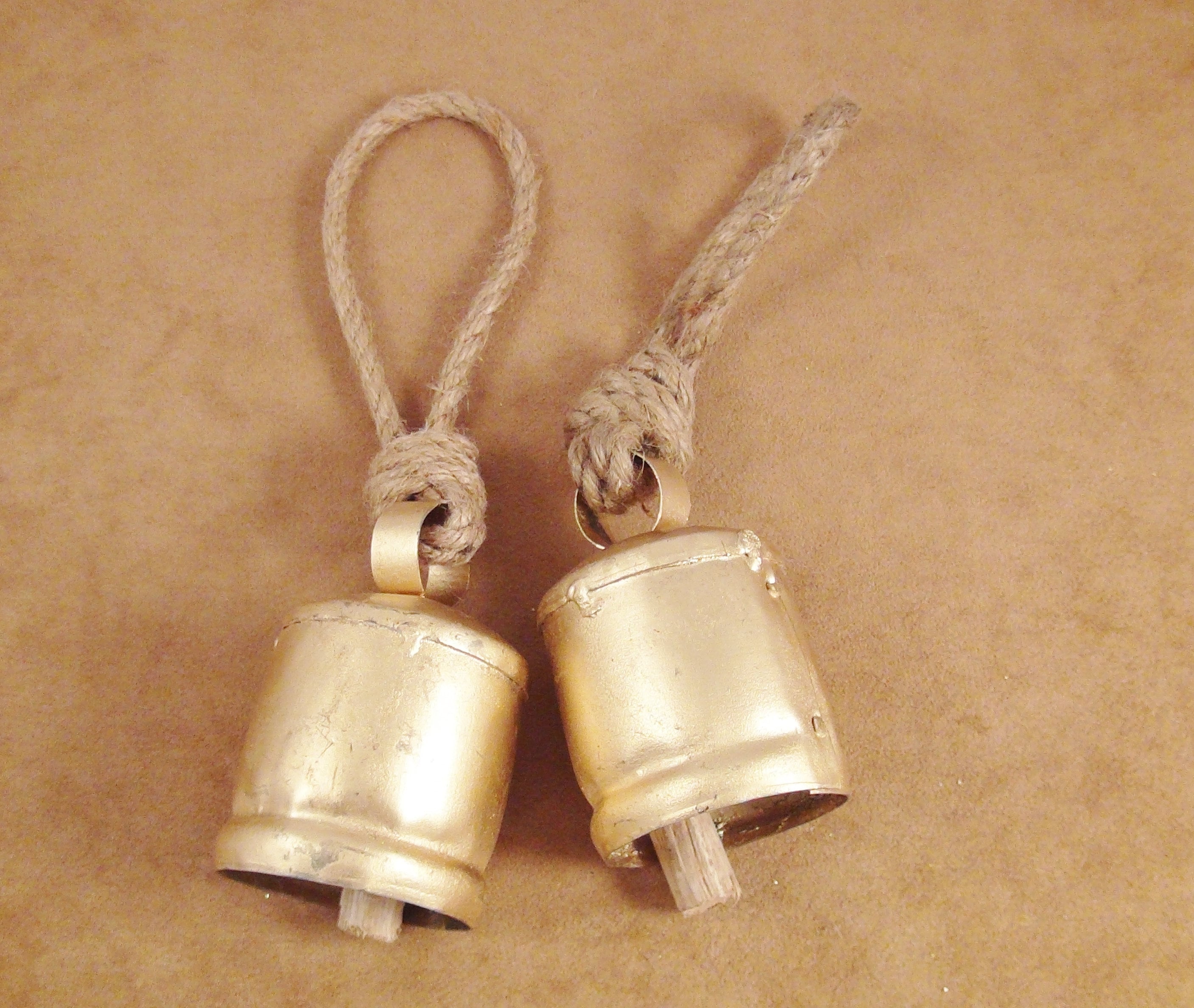 Set of Two Beautiful Gold Wedding Bells With Jute for Wedding | Etsy