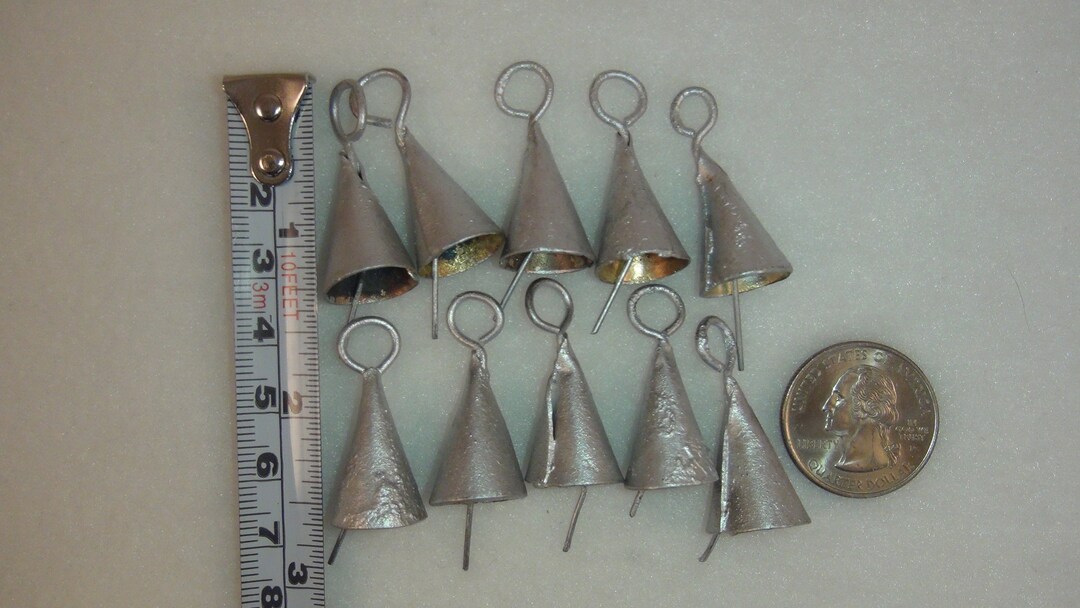 10 Mini SILVER Triangular Bells-so Sweet & Tiny-for Pendants, Earrings ...