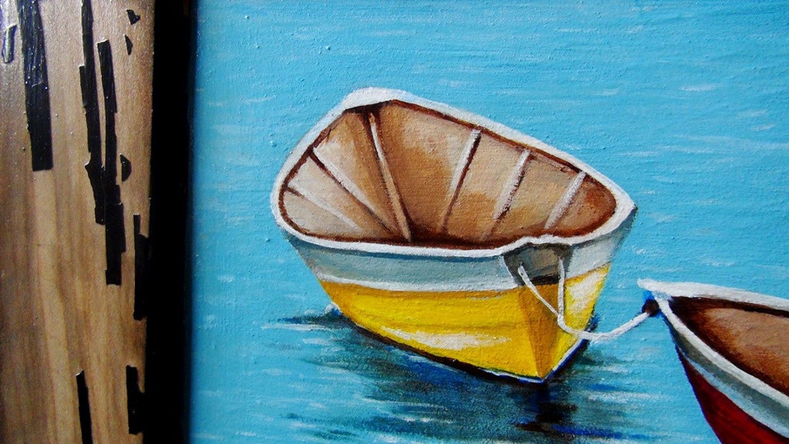 Finding Dory Acrylic Painting of Three Dory Boats on Wood on - Etsy