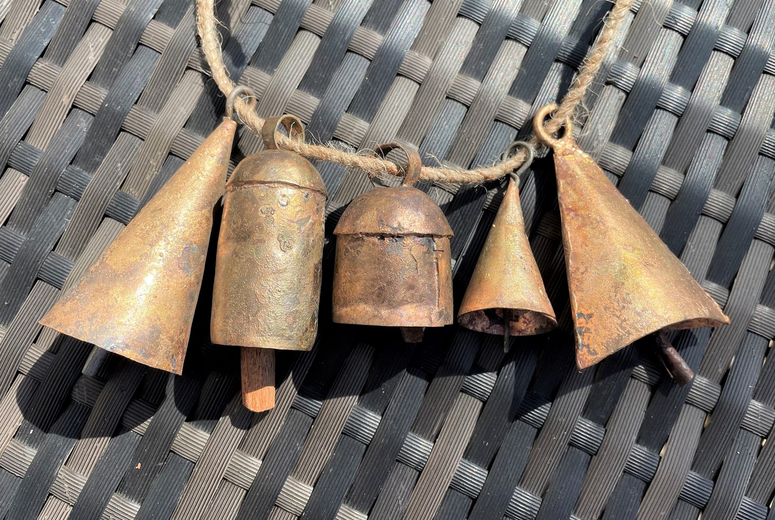 BARN BELLS in Small Sizes 5 Distinctive Golden Rustic Bells - Etsy