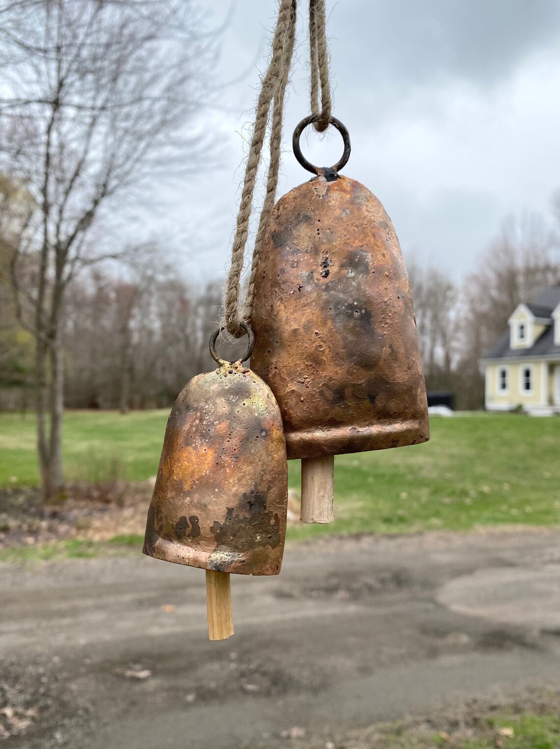 Hat Bell Rustic Gold Rough Hewn Bell With Wooden Clapper | Etsy