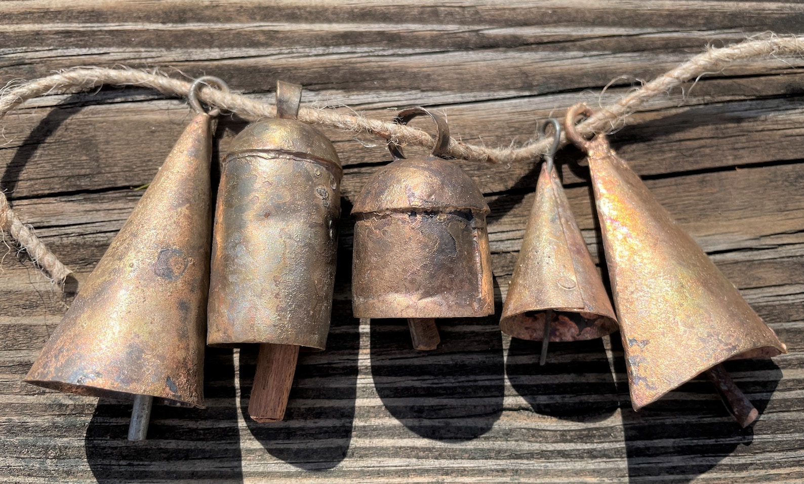 BARN BELLS in Small Sizes 5 Distinctive Golden Rustic Bells - Etsy