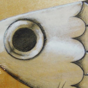 Scaled Fish - Original Artwork on Wood - Mixed Media - Neutral Decor ...