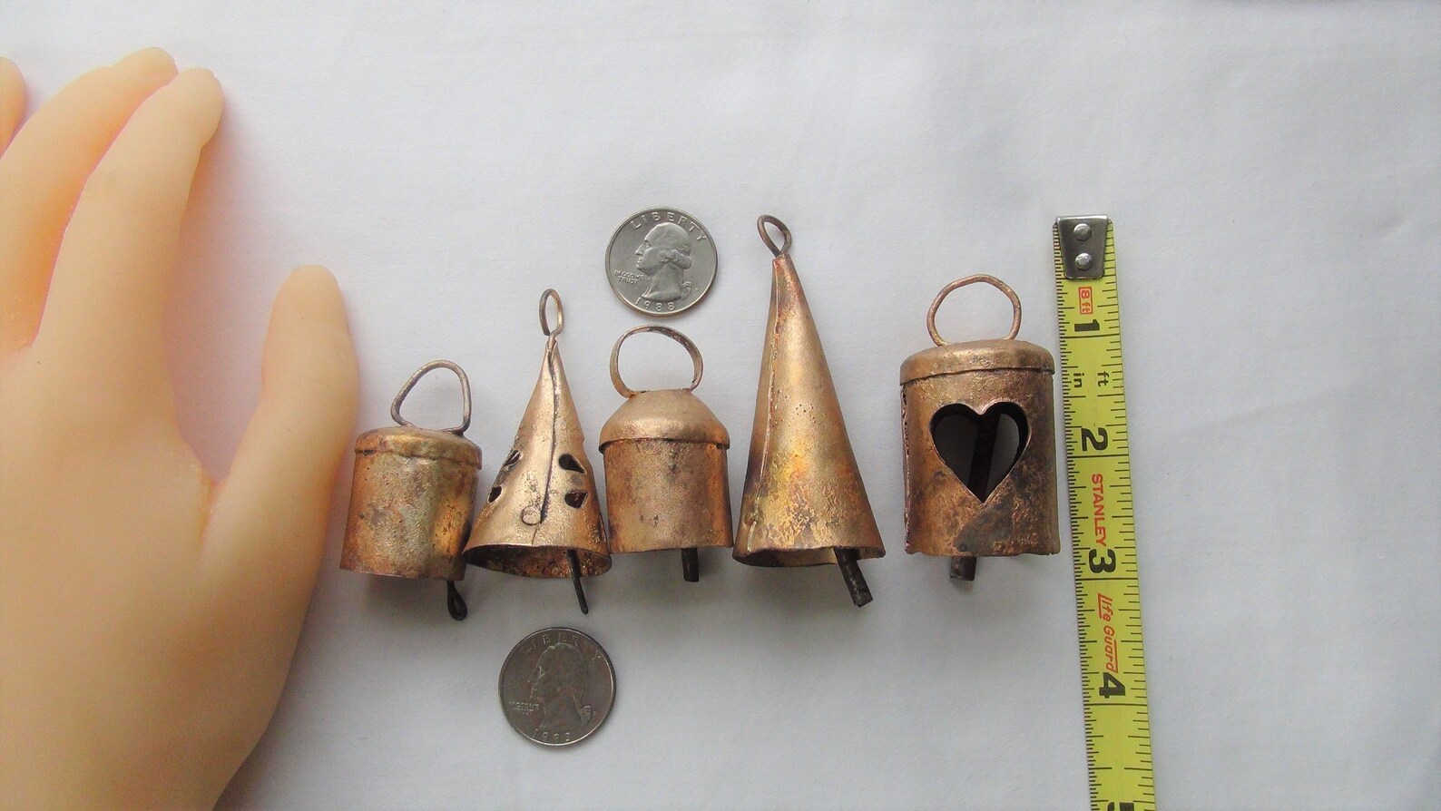 SPIRIT BELLS-5 Various Shapes in Gold-recycled Iron Sheet Metal Bells ...