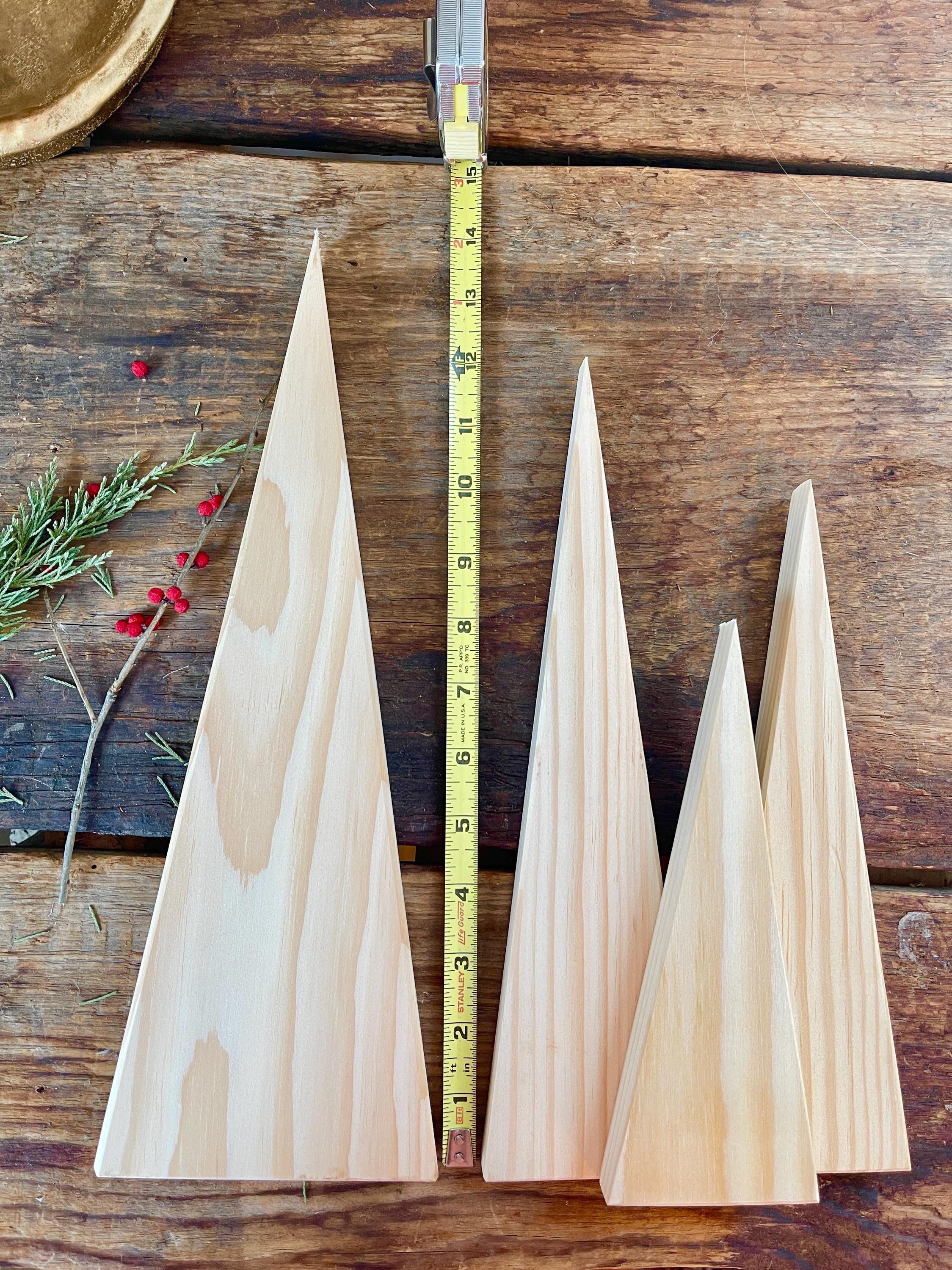 Wood Triangle Sets of Christmas Trees-sanded, Hand Made, Unfinished ...
