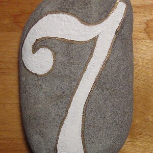 Hand Painted Numbered Rocks-numbers Zero Thru Nine-on Smooth Beach ...