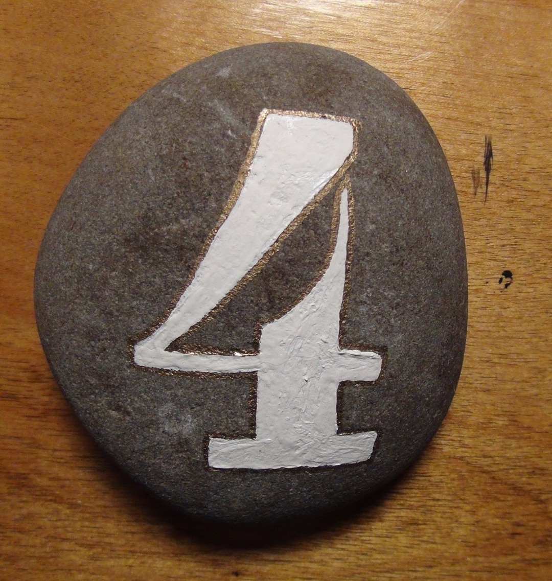 Hand Painted Numbered Rocks-numbers Zero Thru Nine-on Smooth Beach ...