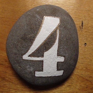 Hand Painted Numbered Rocks-numbers Zero Thru Nine-on Smooth Beach ...