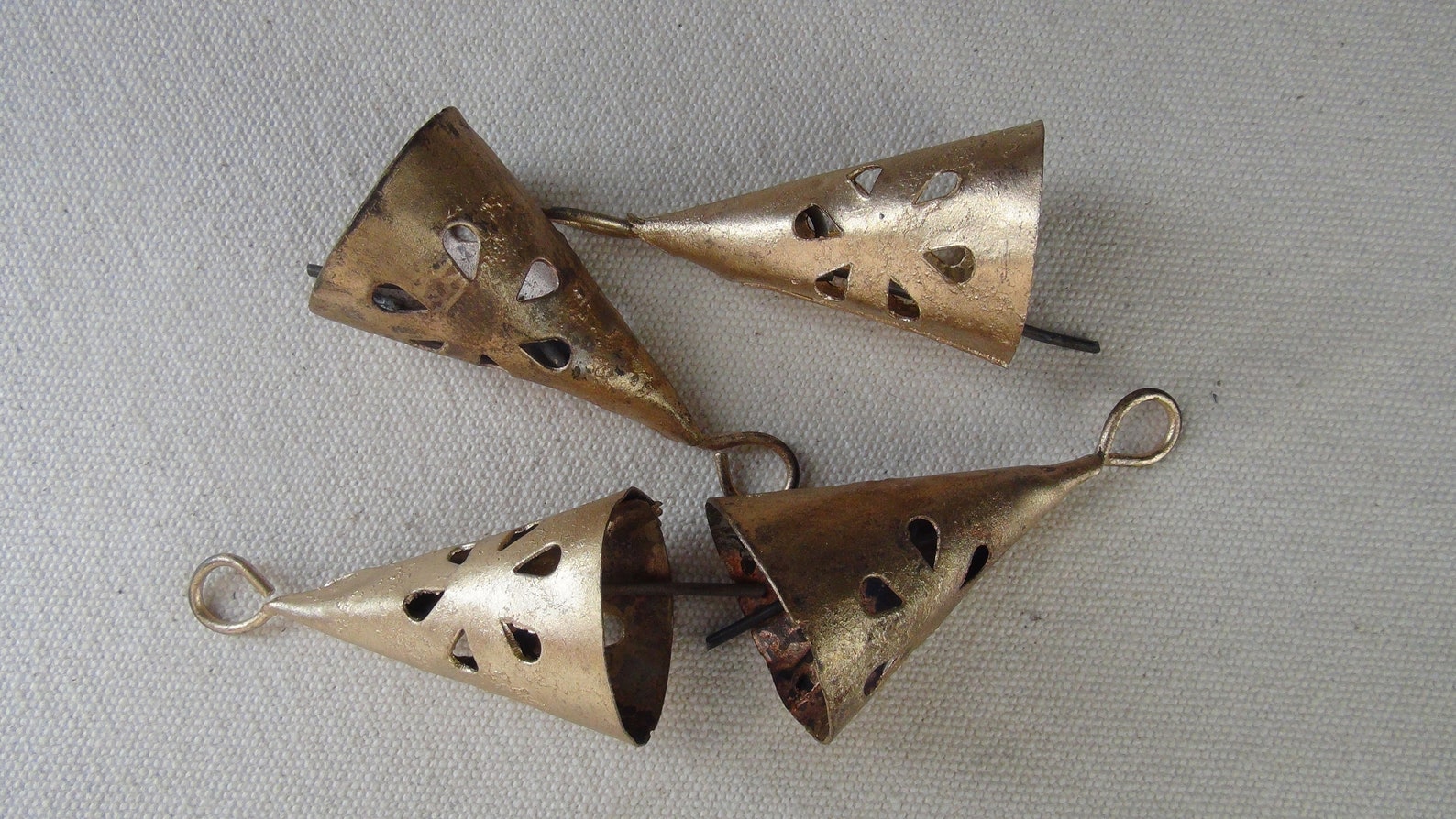 5 SUNBURST Triangle Cone Bells w/ Teardrop Cutouts 2 1/4 | Etsy