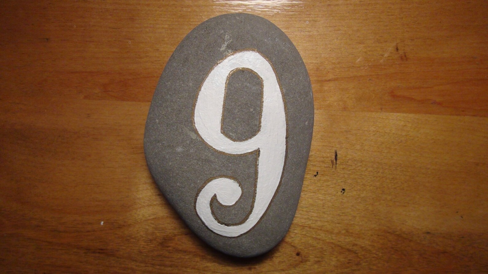 Hand Painted Numbered Rocks-numbers Zero Thru Nine-on Smooth Beach ...
