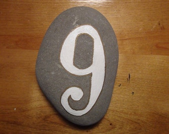 Hand Painted Numbered Rocks-numbers Zero Thru Nine-on Smooth | Etsy