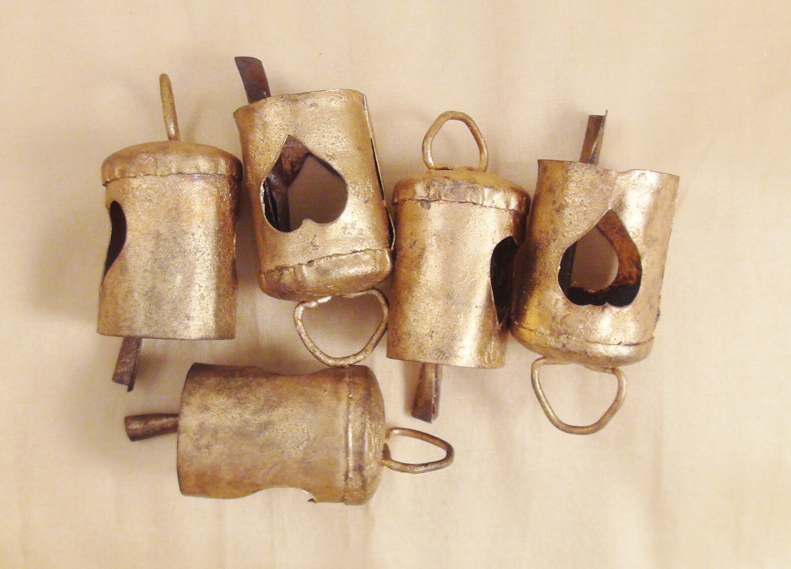 Bright GOLD Heart BELLS Gold Bells With HEART Cutouts 2 1/4 - Etsy