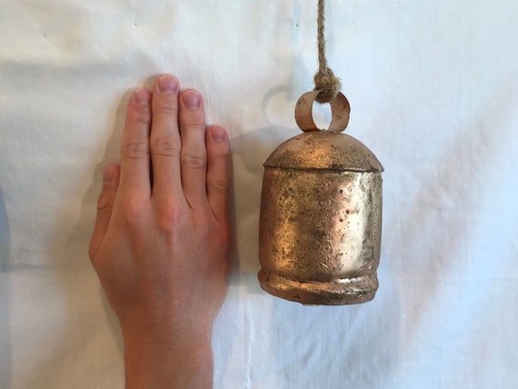CHERUB Bell-rustic 4 1/25 Gold Bell W/ Wooden - Etsy
