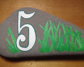 Hand Painted Numbered Rocks-numbers Zero Thru Nine-on Smooth | Etsy