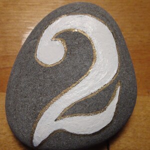 Hand Painted Numbered Rocks-number Two-on Smooth Beach Rocks-for ...