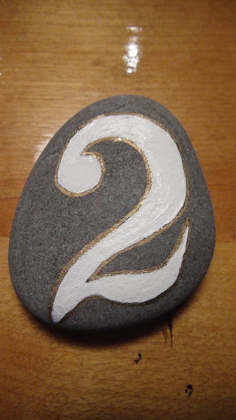 Hand Painted Numbered Rocks-number Two-on Smooth Beach | Etsy