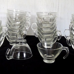 Set of Twenty-four Vintage Mid Century Modern Glass Cups With Handles ...