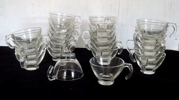 Set of Twenty-four Vintage Mid Century Modern Glass Cups With | Etsy