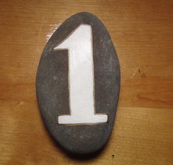 Hand Painted Numbered Rocks-numbers Zero Thru Nine-on Smooth - Etsy