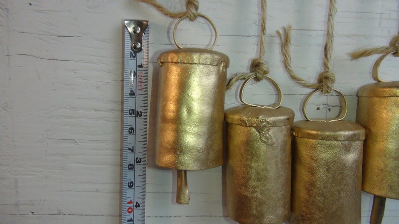 4 LUMINOUS Bright Gold Bells-shimmering 3" Bells - Make Wind Chimes ...