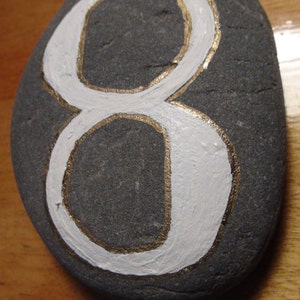 Hand Painted Numbered Rocks-numbers Zero Thru Nine-on Smooth Beach ...