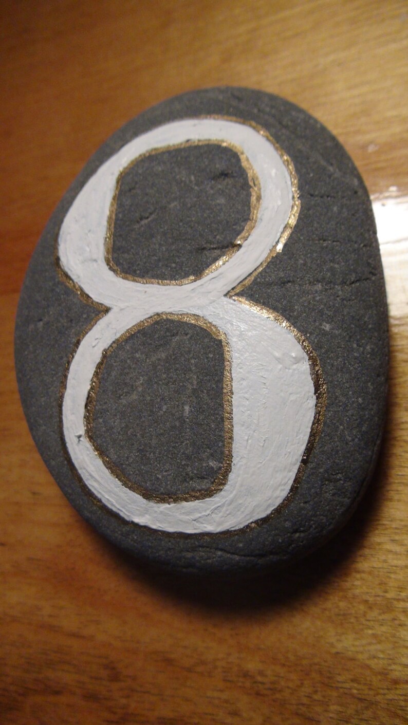 Hand Painted Numbered Rocks-numbers Zero Thru Nine-on Smooth | Etsy