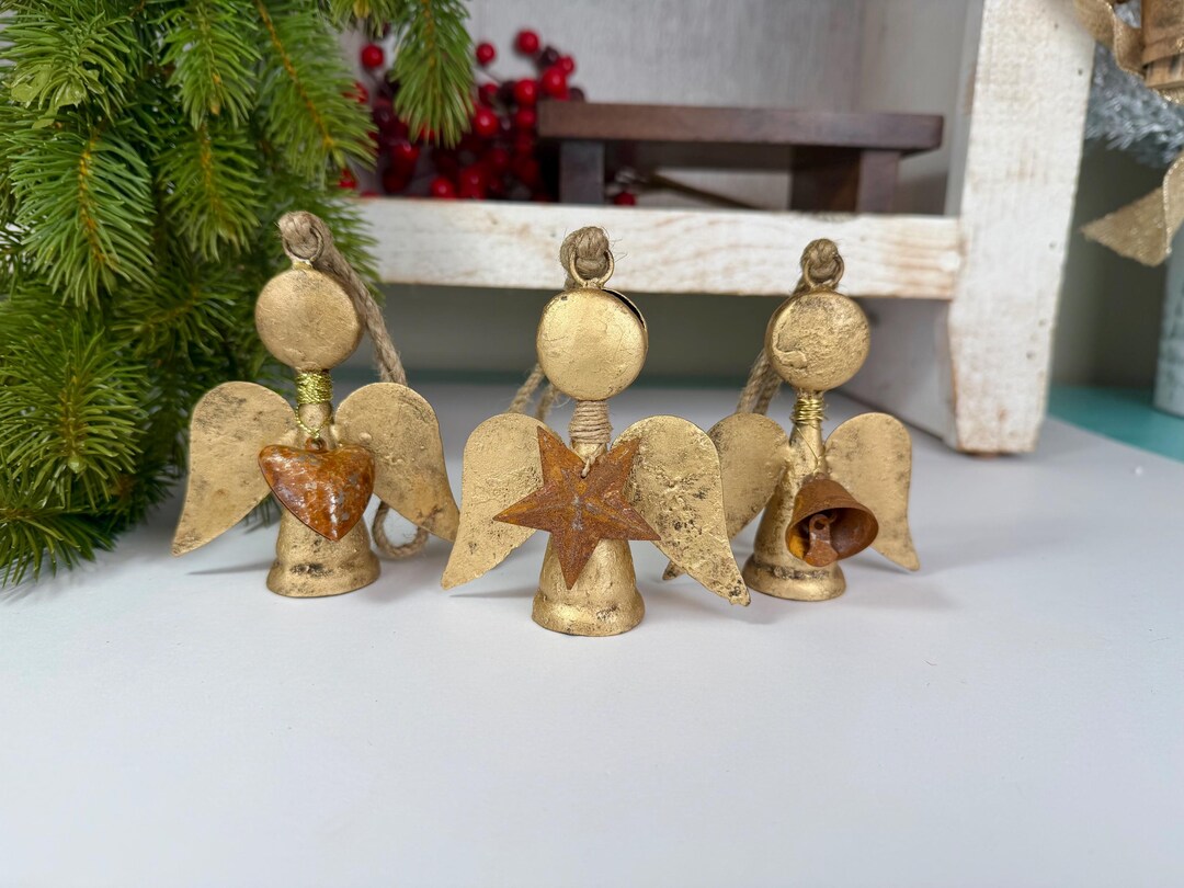 Heavenly Angel Bells W/ Star, Heart or Bell-self Standing or Hanging ...
