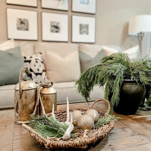 Yuletide Bells - Set of 3 Large Rustic Gold Bells With Rope - Standing ...