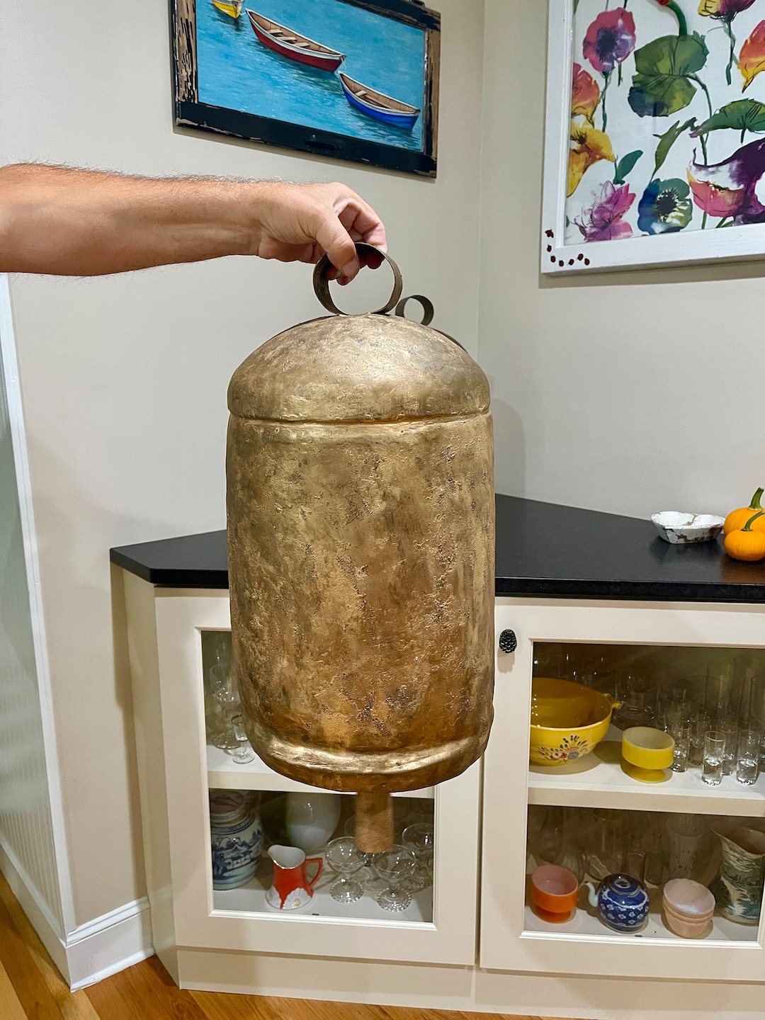 Colossal 20 Bell-with Loud Ringing Sound-very Large Metal Rustic Gold ...