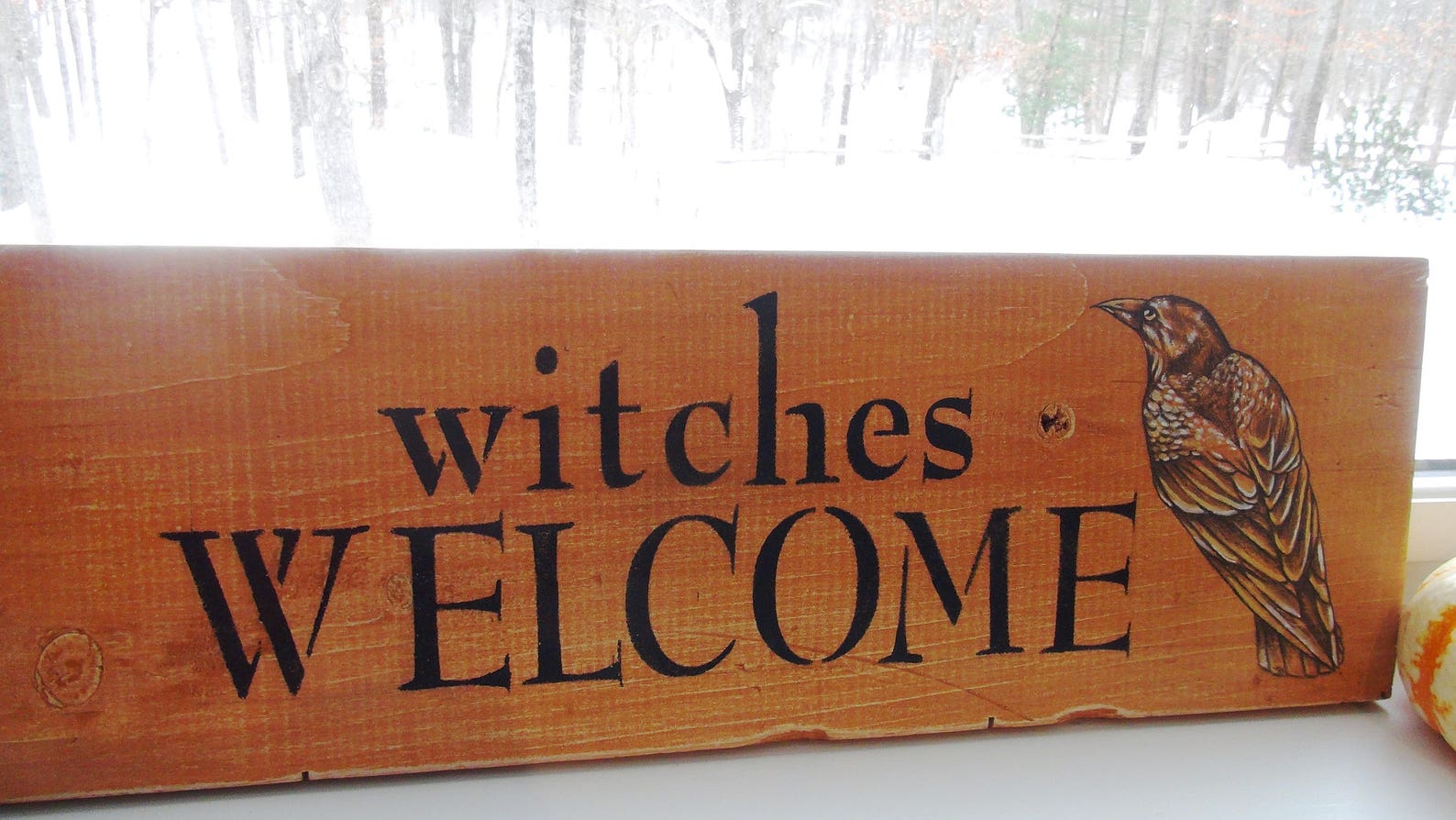 WITCHES WELCOME Sign-hand Painted Unique and Original-orange With Black ...