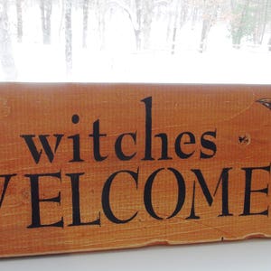 WITCHES WELCOME Sign-hand Painted Unique and Original-orange With Black ...