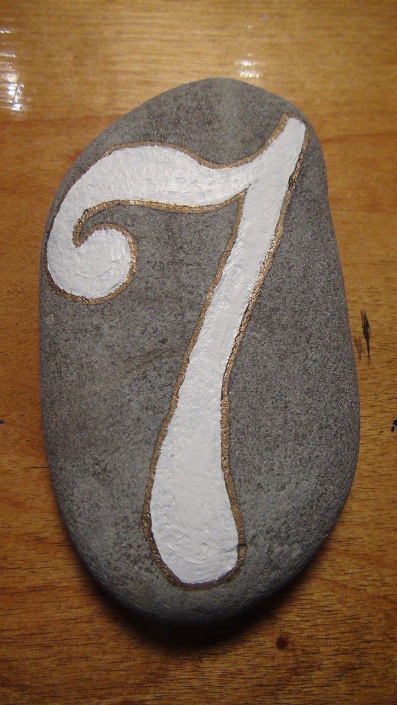 Hand Painted Numbered Rocks-numbers Zero Thru Nine-on Smooth - Etsy