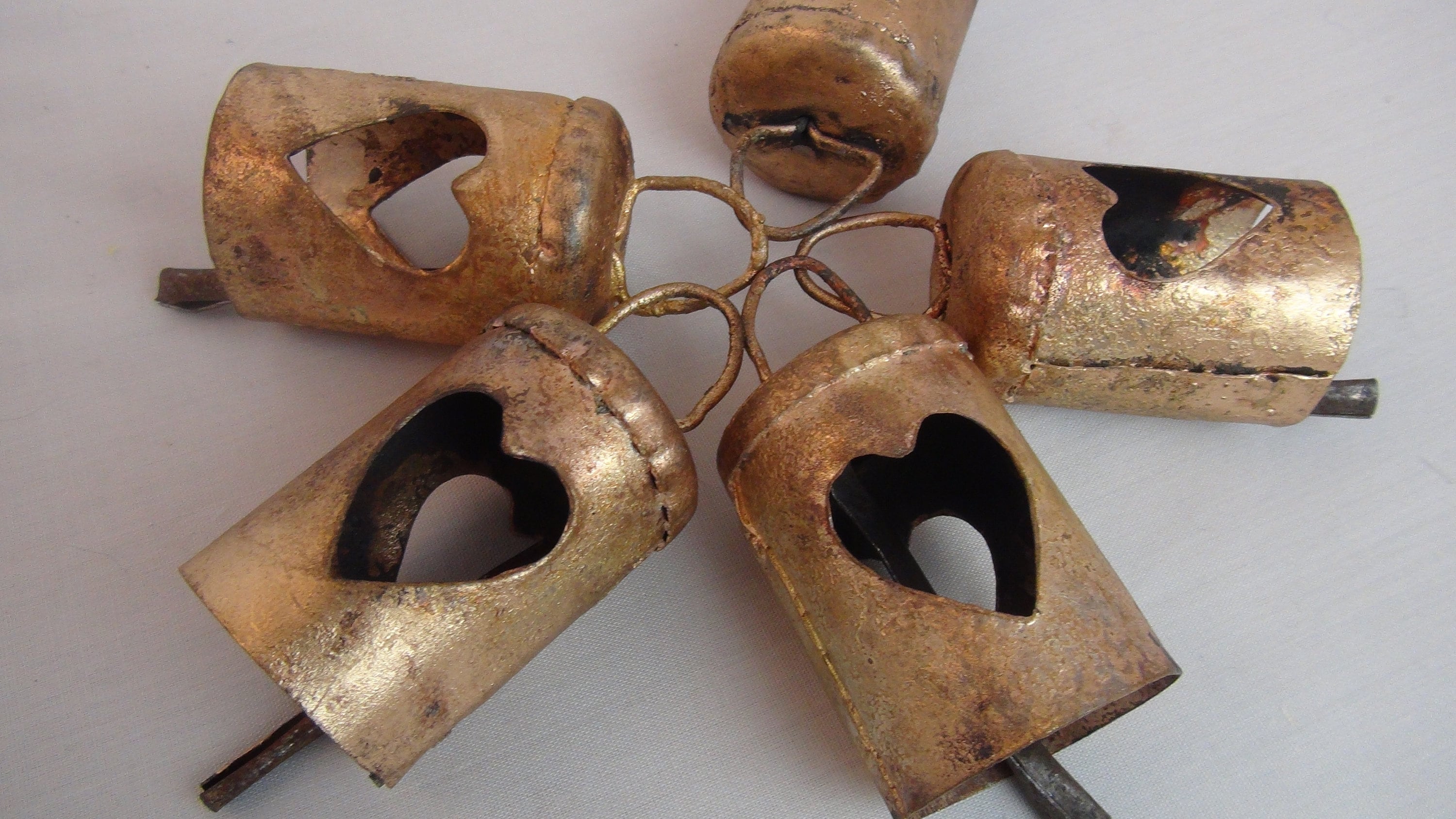 Darling Tiny Bells 2 in Brass 3 Metal All Small with Ringers ...